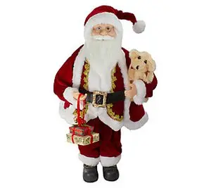 NORTHLIGHT 18' Santa Figure With A Plush Brown Ear - One-color
