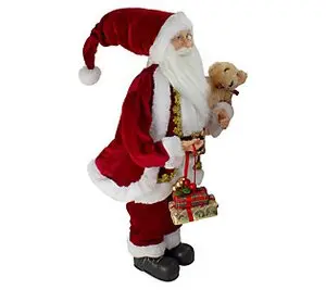 NORTHLIGHT 18' Santa Figure With A Plush Brown Ear