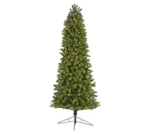 NEARLY NATURAL 8' Slim Virginia Spruce Tree W/6 0 White Led - One-color