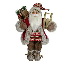 NORTHLIGHT 18' Nordic Santa Christmas Figure Wi H Sled - One-color