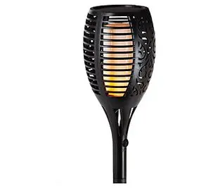 GERSON INTERNATIONAL Solar Fireglow Plastic Torch Lantern Gerson O - One-color