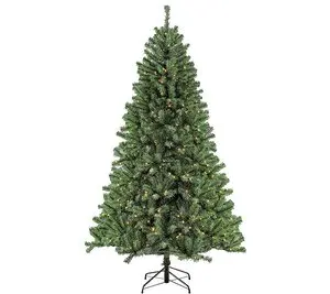 PULEO INTERNATIONAL 7.5' Pre-lit Noble Fir Tree - One-color