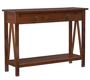 LINON Home Hollis Antique Tobacco Console Table With Drawer - One-color