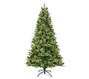 PULEO INTERNATIONAL Puleo Pre-lit 7.5' Montana Pine Artificial Chri Stmas Tree - One-color
