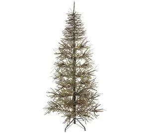 NORTHLIGHT 7' Prelit Slim Twig Artificial Chris Tmas Tree - One-color