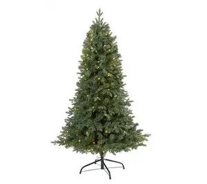NEARLY NATURAL 5' Vermont Fir Christmas Tree W/ 50 Clear Led - One-color