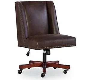 LINON Home Walker Comfortable Leather Home Offi Ce Desk Chair - One-color