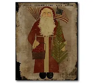 COURTSIDE MARKET Patriotic Santa 20' X 24' Canv As - One-color