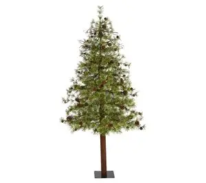 NEARLY NATURAL 6' Christmas Tree W/150 Clear Le Lights - One-color