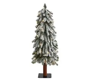 NEARLY NATURAL 3' Flocked Grand Alpine Tree W/5 Clear - One-color