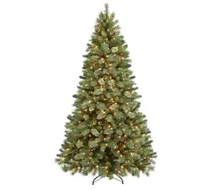 PULEO INTERNATIONAL Puleo 7.5' Pre-lit Teton Pine Artificial Christ Mas Tree - One-color