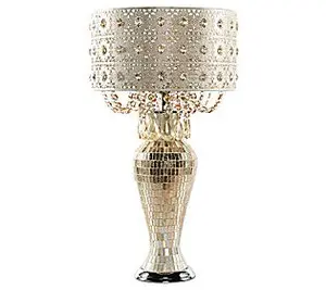 RIVER OF GOODS Jeweled Metal & Mosaic Table Lam P W/crystals - One-color