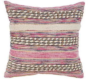 OX BAY TRADING CO. Ox Bay Pink Multi-striped Throw Pillow - One-color
