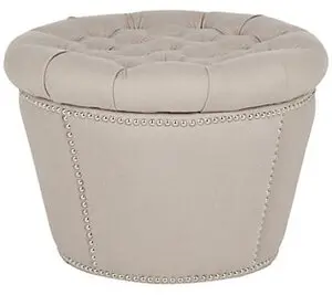 SAFAVIEH Vanessa Storage Ottoman With Nickel Na Il Heads - One-color