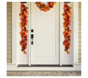 GLITZHOME 6 Foot Led Fall Lighted Maple Leaves Rland