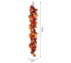 GLITZHOME 6 Foot Led Fall Lighted Maple Leaves Rland