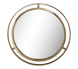 GLITZHOME Deluxe Metalic Modern Fusion Round Mi Rror - One-color