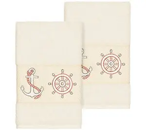 LINUM HOME TEXTILES Easton 2pc Embellished Hand Towel Set - One-color