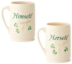 BELLEEK Classic Himself & Herself Set Of 2 Mugs - One-color