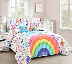 LUSH DECOR Unicorn Rainbow Full/queen Quilt Set Lush De Cor - One-color