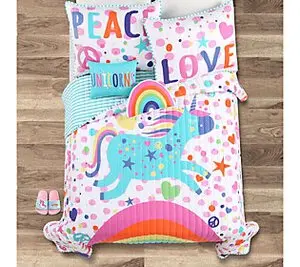 LUSH DECOR Unicorn Rainbow Full/queen Quilt Set Lush De Cor