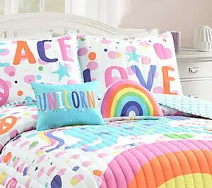 LUSH DECOR Unicorn Rainbow Full/queen Quilt Set Lush De Cor