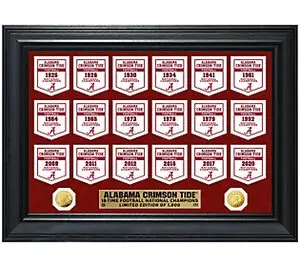 HIGHLAND MINT Alabama Crimson Tide Gold Coin Deluxe Banner Collection - One-color