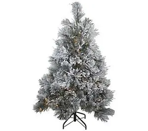 NORTHLIGHT 4.5' Led Black Spruce Faux Tree Cl Ear Lights - One-color