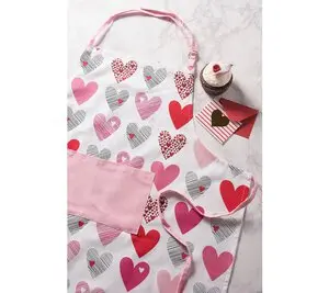 DESIGN IMPORTS Hearts Collage Bib Chef Apron