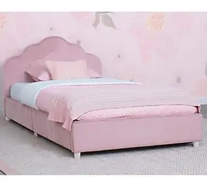 DELTA CHILDREN Upholstered Twin Bed, Rose Pink
