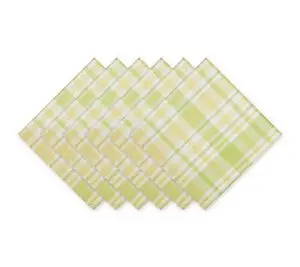 DESIGN IMPORTS Set Of 6 Lemon Bliss Plaid Napki Ns - One-color
