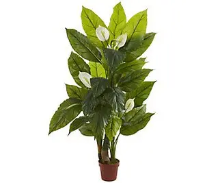 NEARLY NATURAL 4.5' Spathyfillum Plant Real Touch Nearly Na Tural - One-color