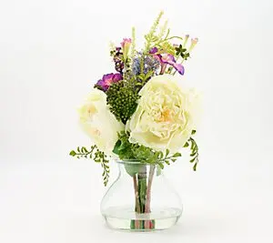 NEARLY NATURAL Rose And Morning Glory Arrangement Nearly Na Tural - One-color