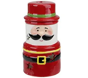 NORTHLIGHT 5.5' Red Ceramic Santa Gnome Tea Lig T Holder - One-color