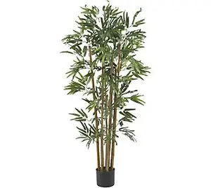 NEARLY NATURAL 4' Multi Bambusa Bamboo Silk Tree Nearly Nat Ural - One-color