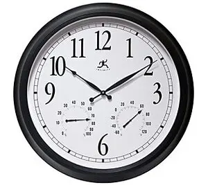 INFINITY Instruments Classic Black Indoor/outdo Or Large Clock - One-color