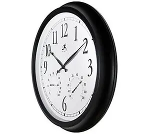 INFINITY Instruments Classic Black Indoor/outdo Or Large Clock
