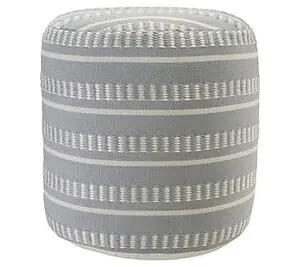 OX BAY TRADING CO. Dash And Stripe Geometric Indoor Outdoor Pouf - One-color