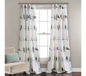 LUSH DECOR Rowley Birds Room Darkening Window Curtains Ush Decor - One-color