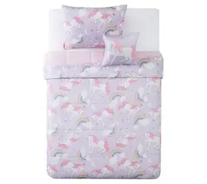MY WORLD Rainbow Unicorn Twin 3-piece Comforter Set