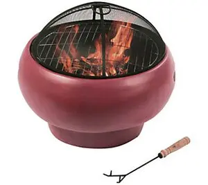 TEAMSON Outdoor 22' Round Concrete Wood Bu Rning Fire Pit - One-color