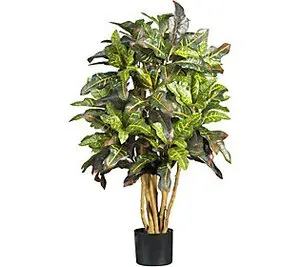 NEARLY NATURAL 3' Croton Tree With 180 Leaves Nearly Natura L - One-color