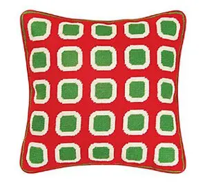 C&F HOME Christmas Block Needlepoint Pillow - One-color