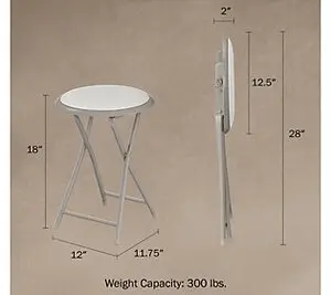 LAVISH HOME 18-inch Heavy Duty Folding Stool