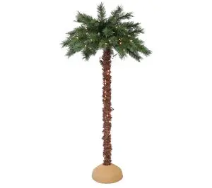 PULEO INTERNATIONAL 6' Prelit Artificial Palm Tree With 150 Ul-list Ed Lights - One-color