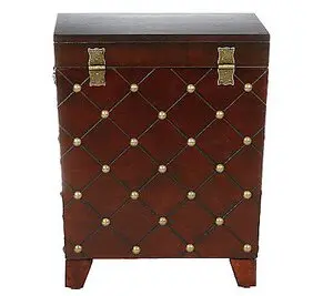 QVC Bexar Espresso Nailhead End Table Trunk