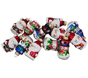 NORTHLIGHT 12ct Red Winter Snowmen & Santa Claus Ornament - One-color