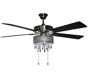 RIVER OF GOODS 52'w Roxsie Crystal Led Chandeli Er Ceiling Fan - One-color