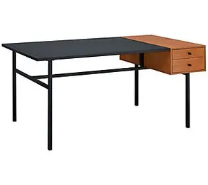 ACME Oaken Desk, Honey Oak & Black - One-color