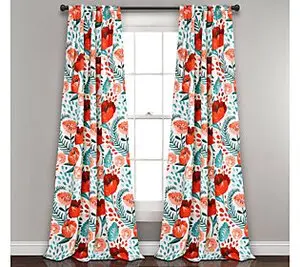 LUSH DECOR Poppy Garden 52' X 108' Room Darkening Window P Anels, Set Of 2 - One-color